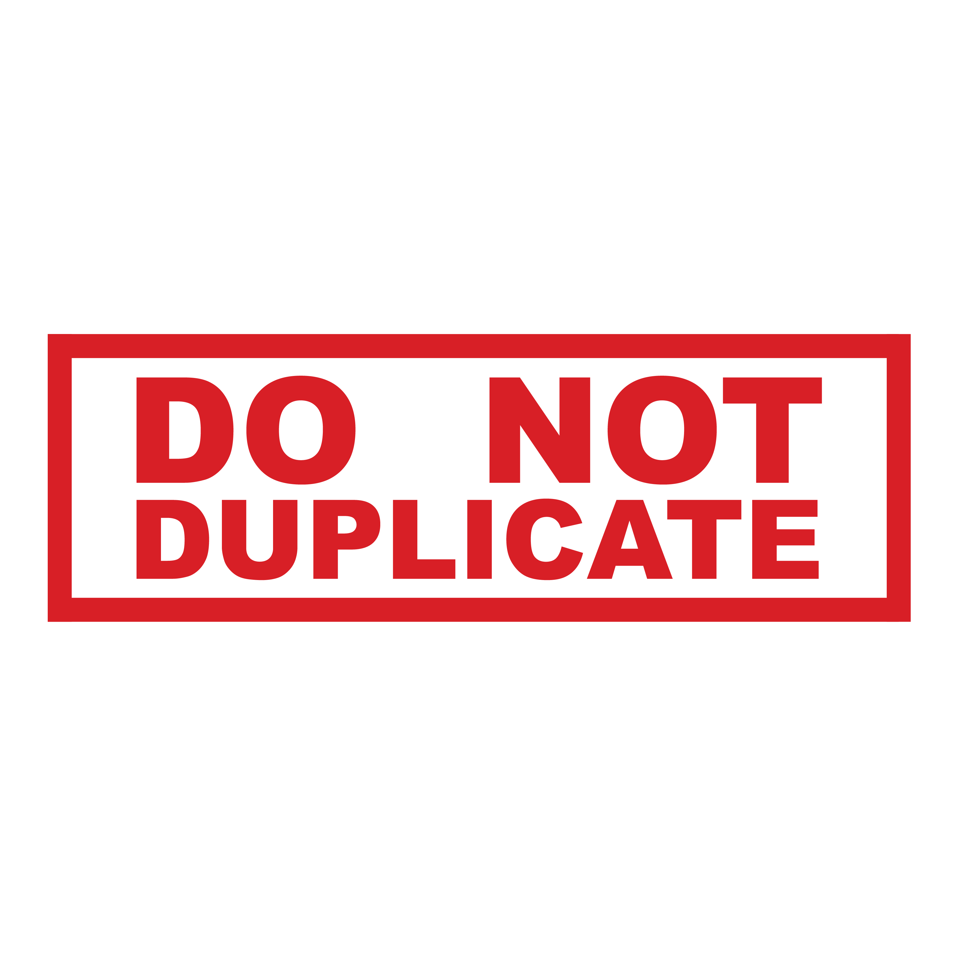 Box DO NOT DUPLICATE Stamp