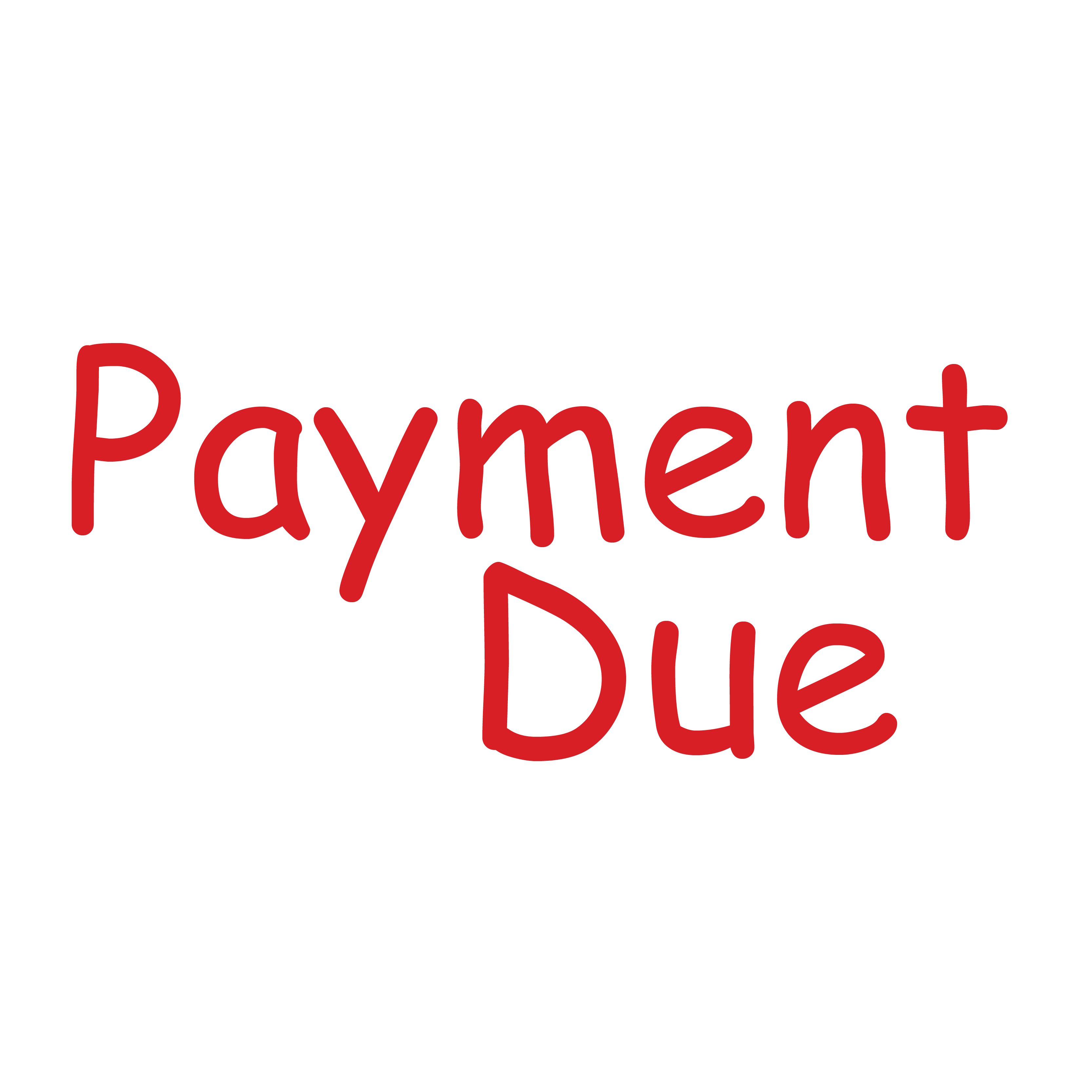 Handwriting PAYMENT DUE Stamp