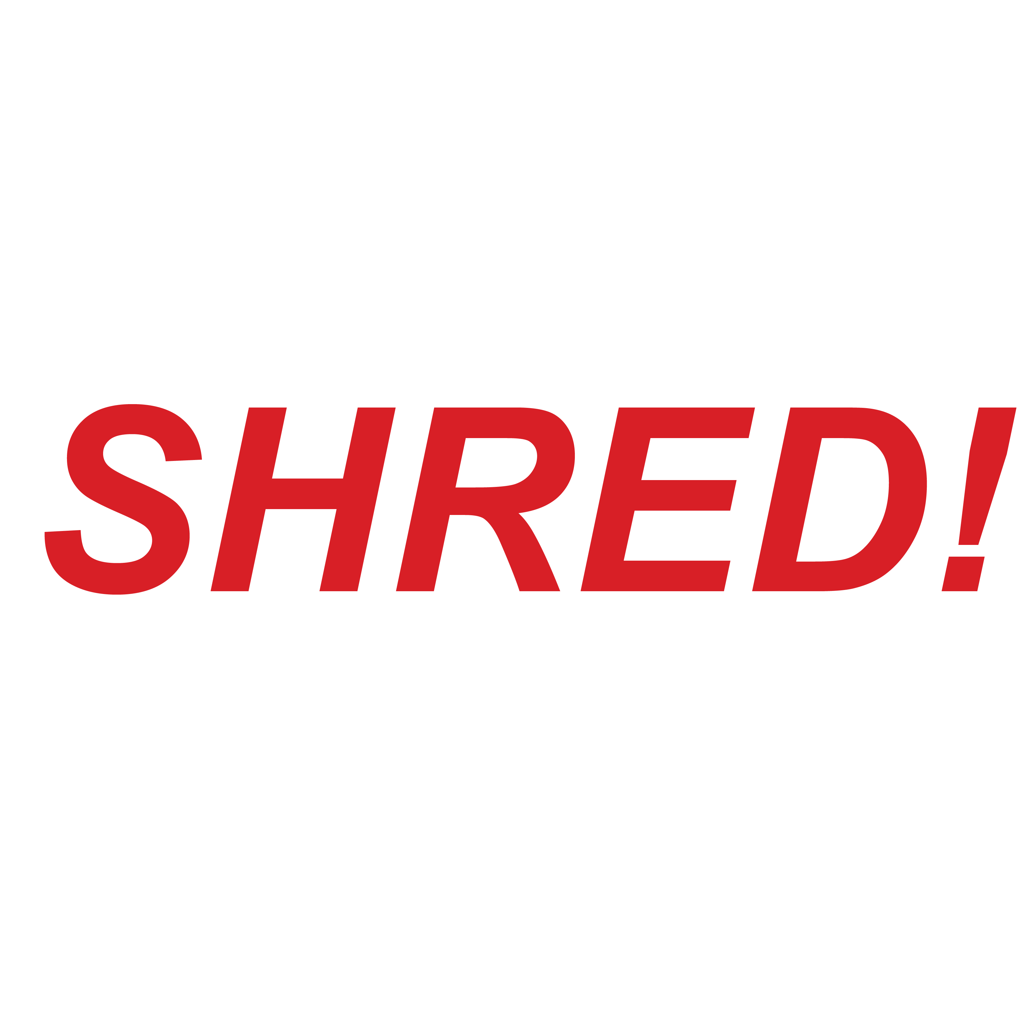 Italic SHRED! Stamp