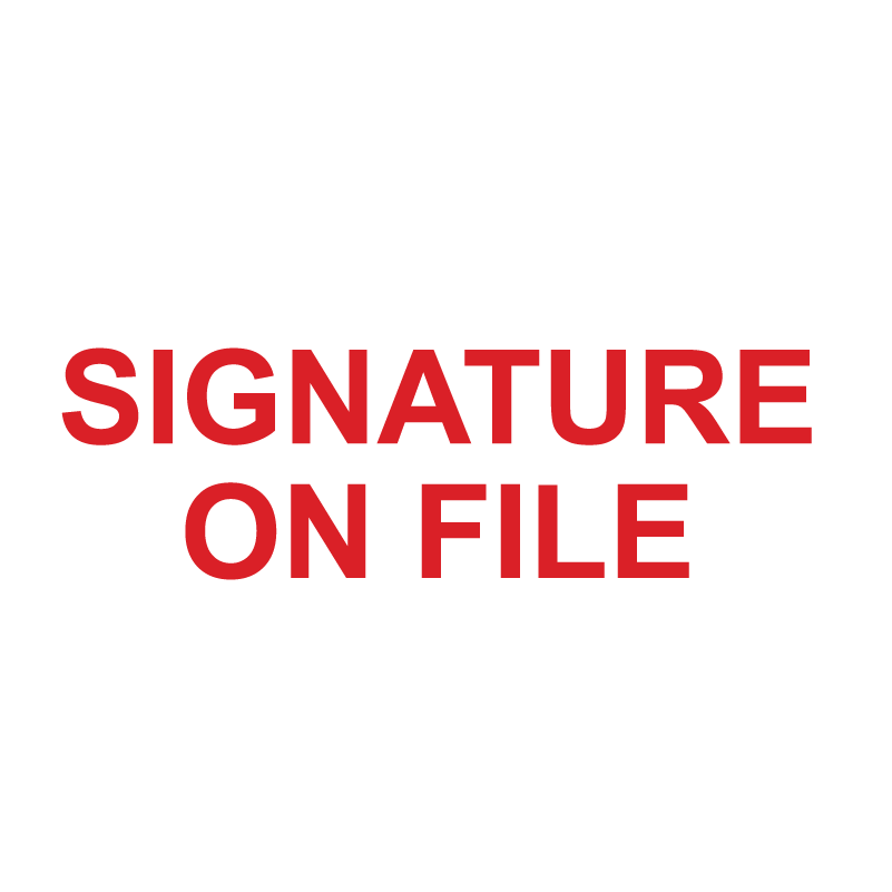 SIGNATURE ON FILE Stamp
