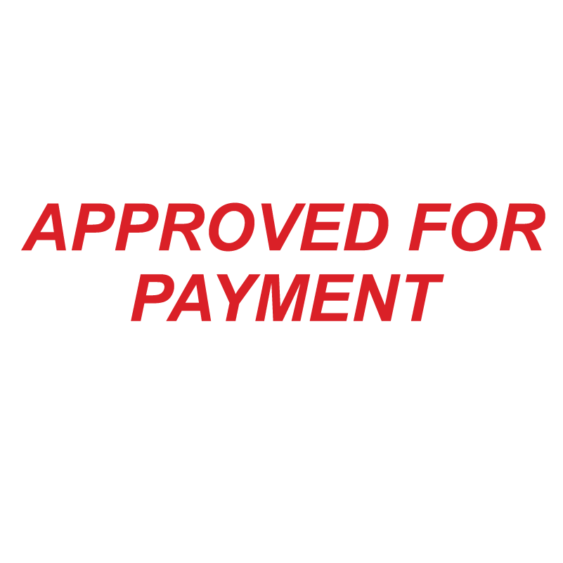 Italic APPROVED FOR PAYMENT Stamp