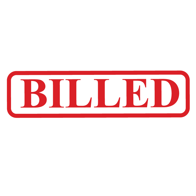 Rounded Box BILLED Stamp