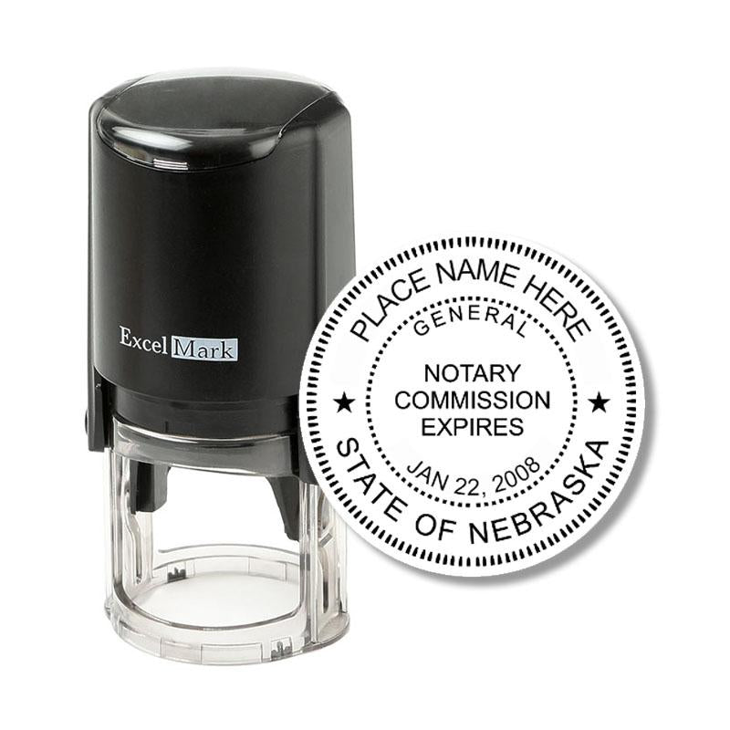 Round Nebraska Notary Stamp