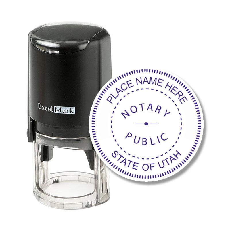 Round Utah Notary Stamp